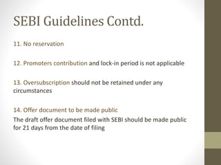 Sebi(icdr)regulations and rights issue | PPTX