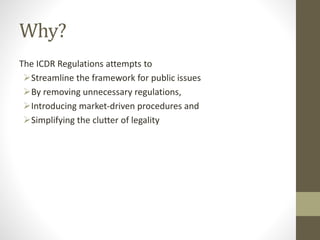 Sebi(icdr)regulations and rights issue | PPTX