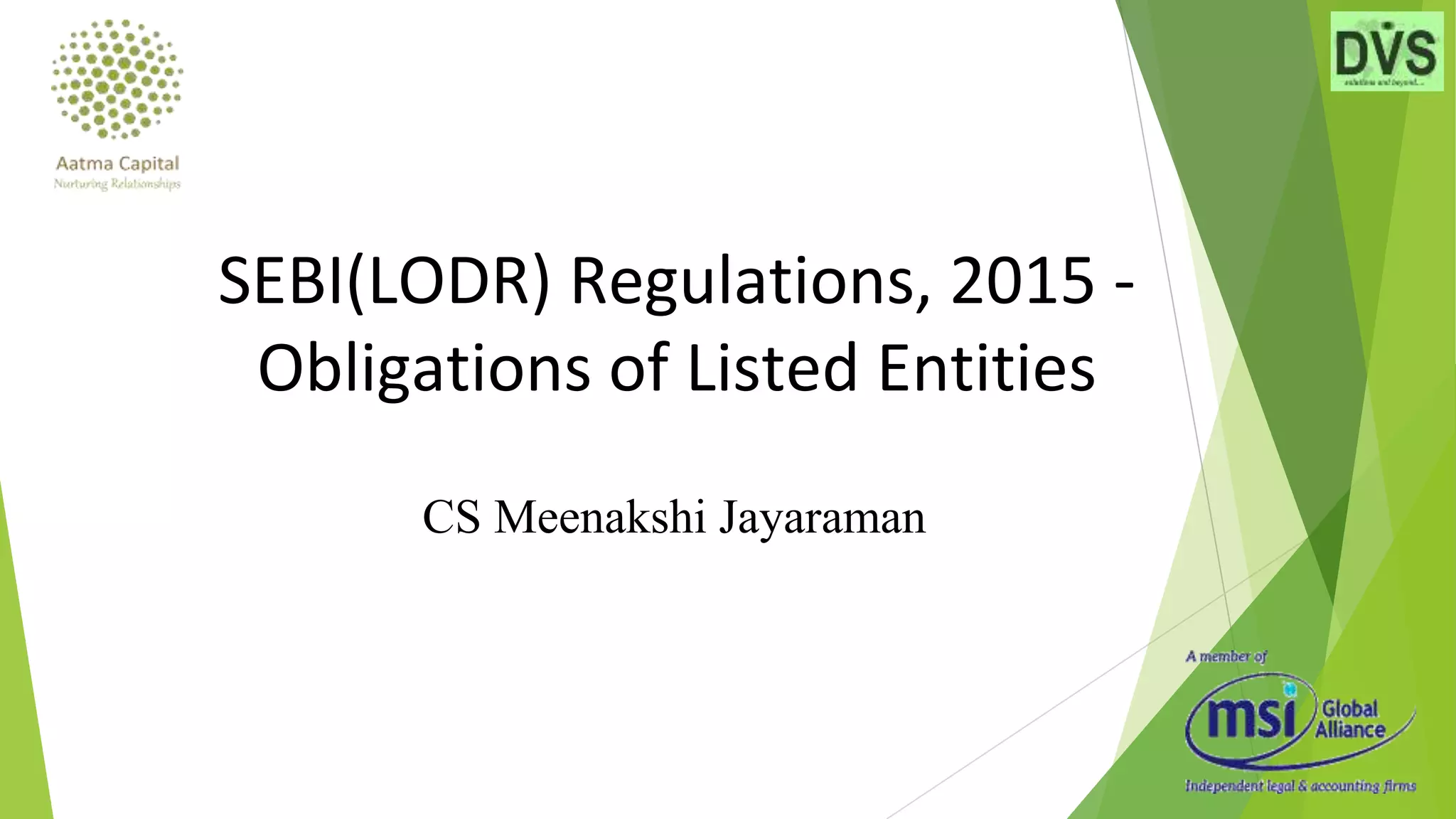 SEBI (Listing obligations and disclosure requirements) Regulations ...