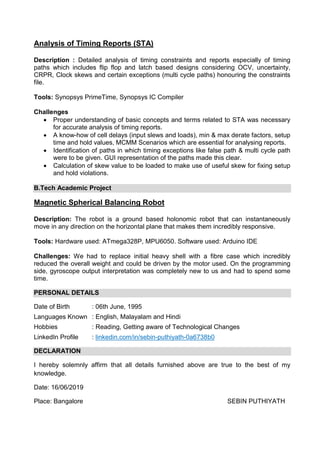 Sebin Resume | PDF