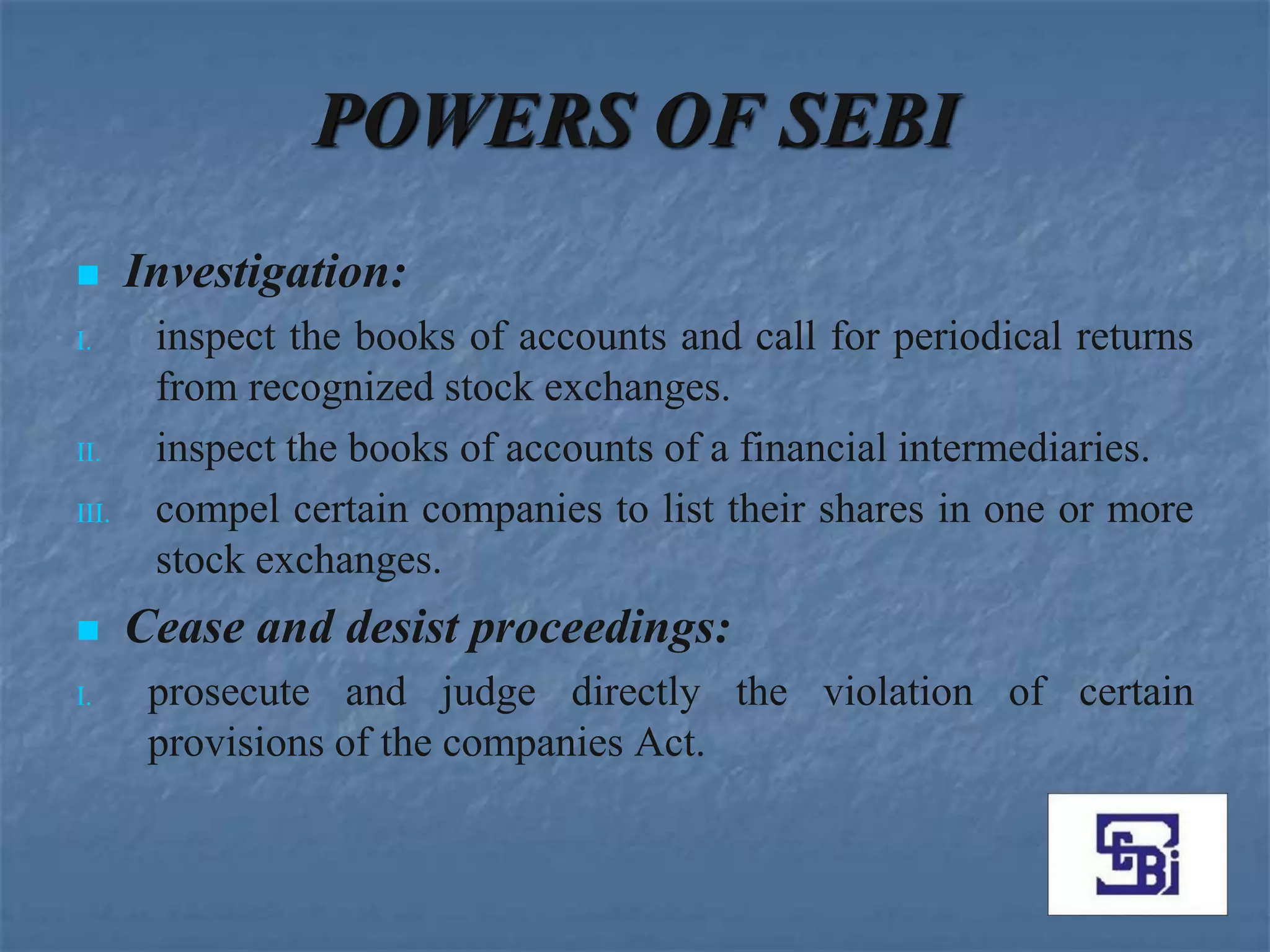 SEBI Presentation | PPTX