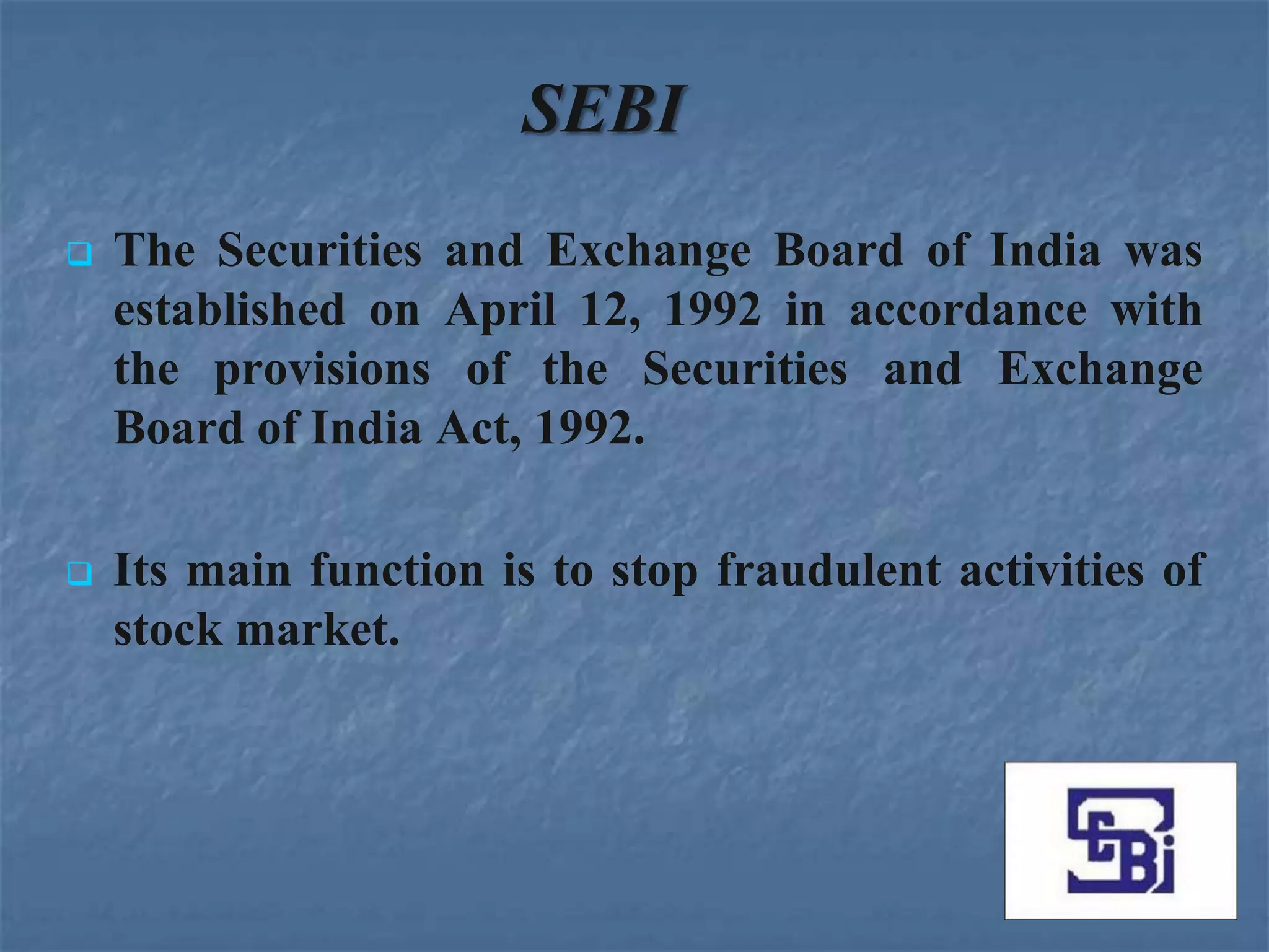 SEBI Presentation | PPTX