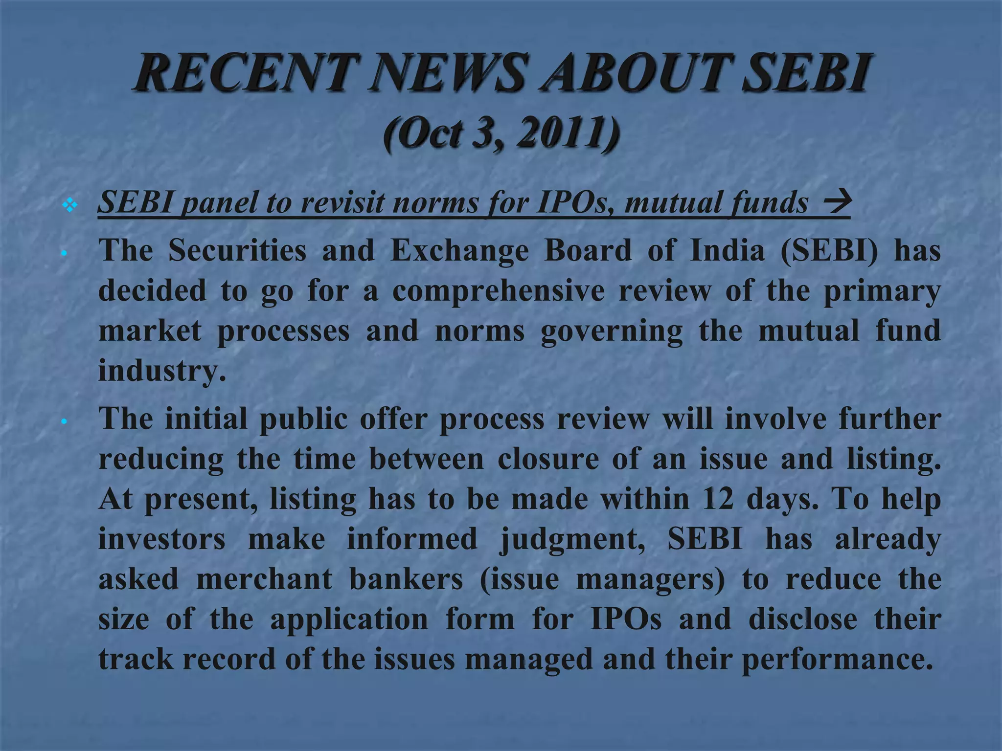 SEBI Presentation | PPTX