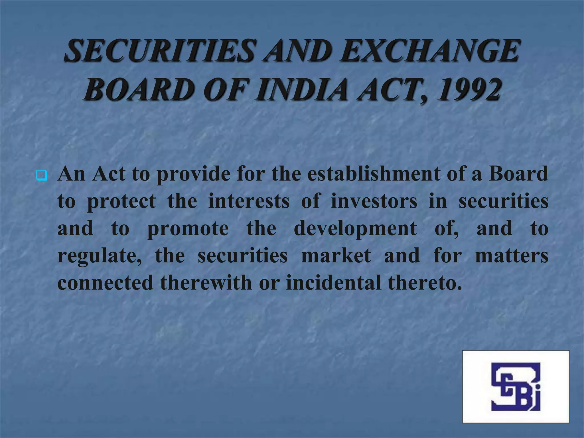 SEBI Presentation | PPTX