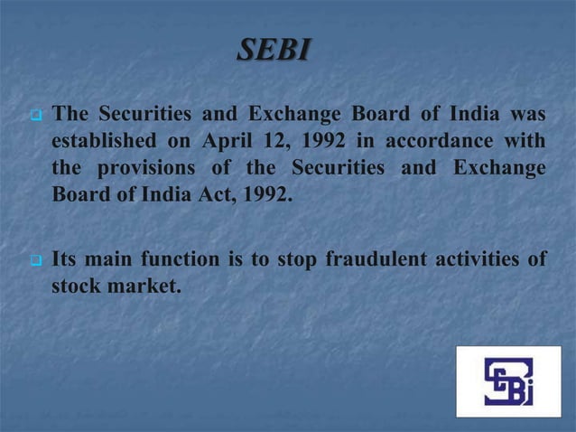 SEBI Presentation | PPTX