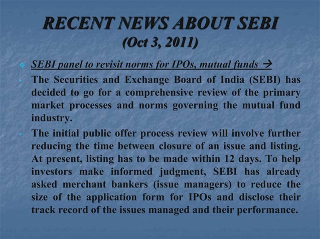 SEBI Presentation | PPTX