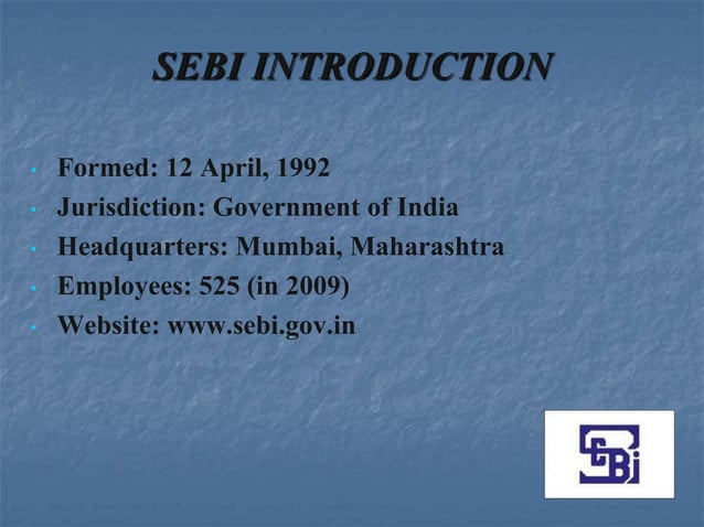 SEBI Presentation | PPTX