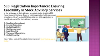 Top 10 SEBI Registered Stock Advisory Companies in India | PPTX