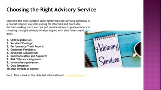 Top 10 SEBI Registered Stock Advisory Companies in India | PPTX