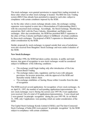 Sebi regulations for stock exchanges | DOCX | Business Accounting ...