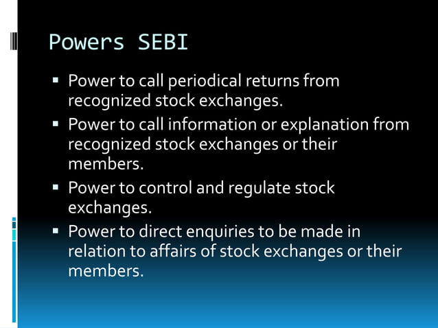 Security Exchange Board of India (SEBI) | PPTX