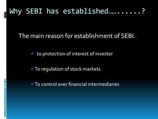 Security Exchange Board of India (SEBI) | PPTX