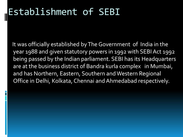 Security Exchange Board of India (SEBI) | PPTX