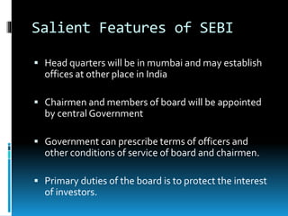 Security Exchange Board of India (SEBI) | PPTX