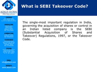 SEBI Takeover Code | PPTX | Business Banking & Finance | Business