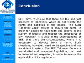 SEBI Takeover Code | PPTX | Business Banking & Finance | Business