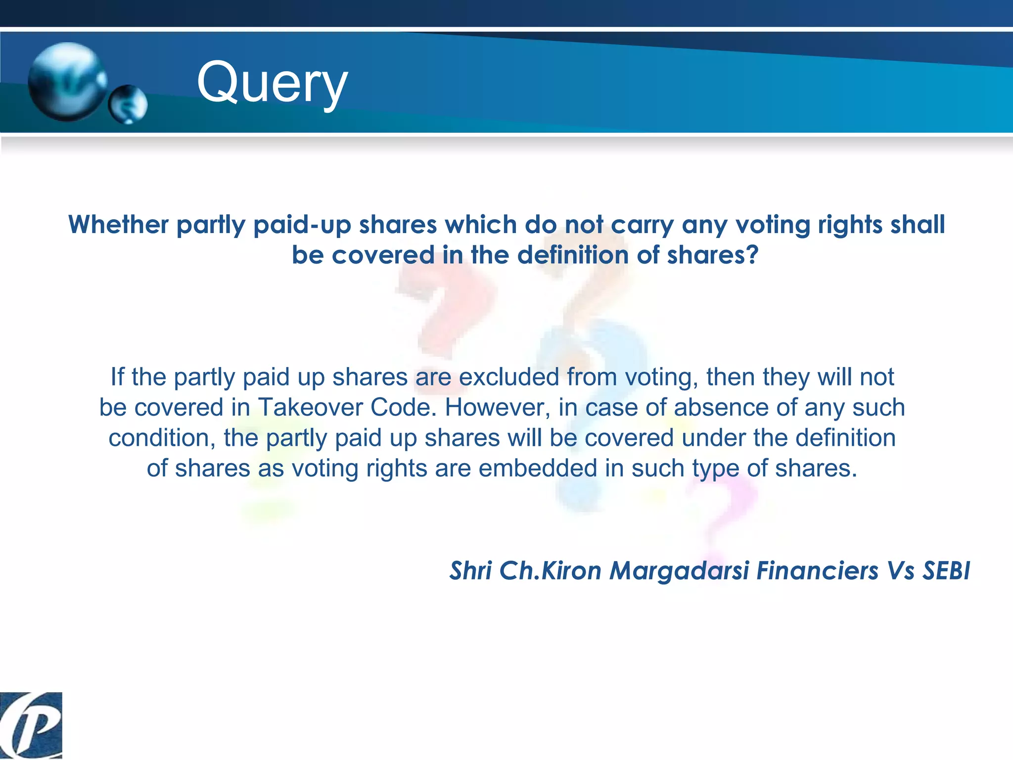 An Analysis of SEBI Takeover Code | PPT