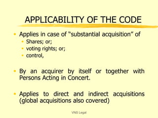 SEBI TAKEOVER CODE_NOV2011.ppt