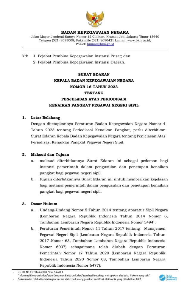 SE BKN No. 16 Th. 2023 Tentang Periodesasi Kenaikan Pangkat.pdf