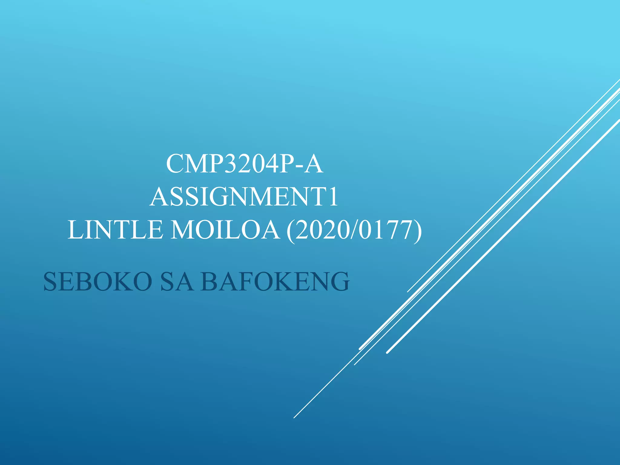 SEBOKO SA BAFOKENG | PPTX