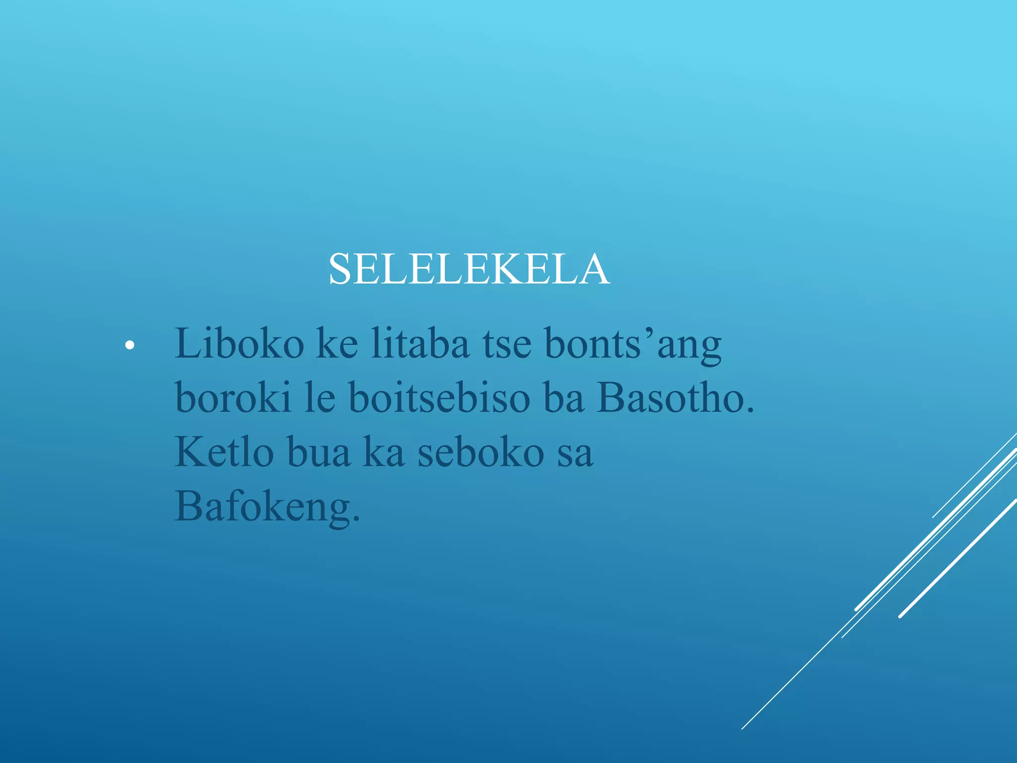 SEBOKO SA BAFOKENG | PPTX