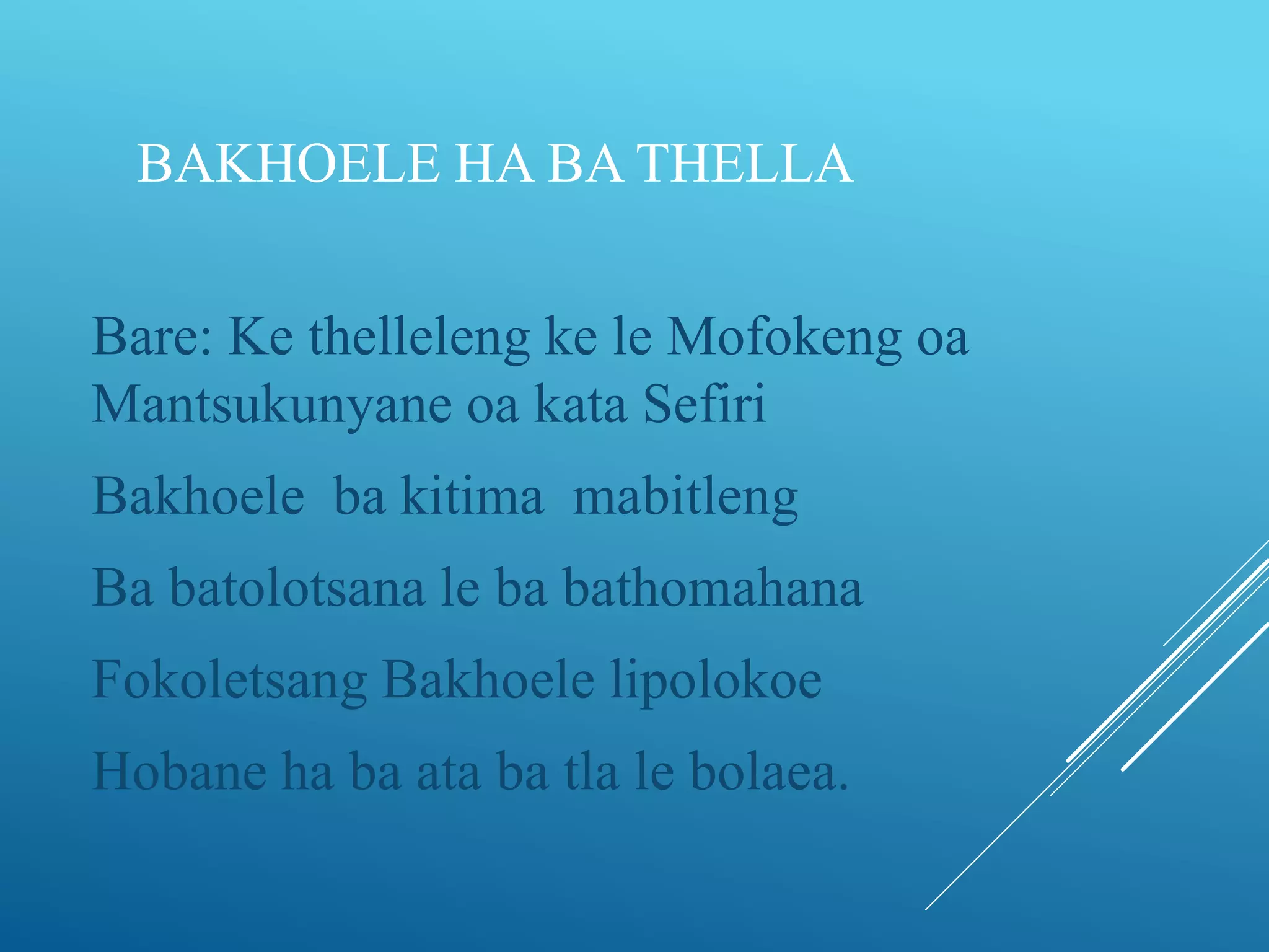 SEBOKO SA BAFOKENG | PPTX