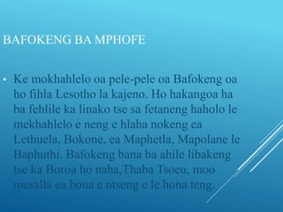 SEBOKO SA BAFOKENG | PPTX