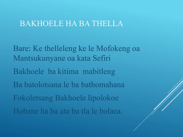 SEBOKO SA BAFOKENG | PPTX