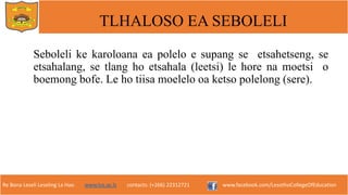 SEBOLELI SA BOEMO | PPTX