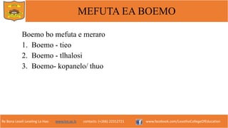 SEBOLELI SA BOEMO | PPTX
