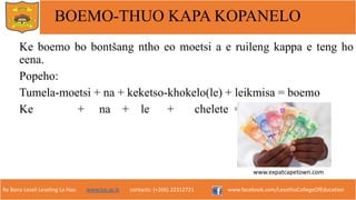 SEBOLELI SA BOEMO | PPTX