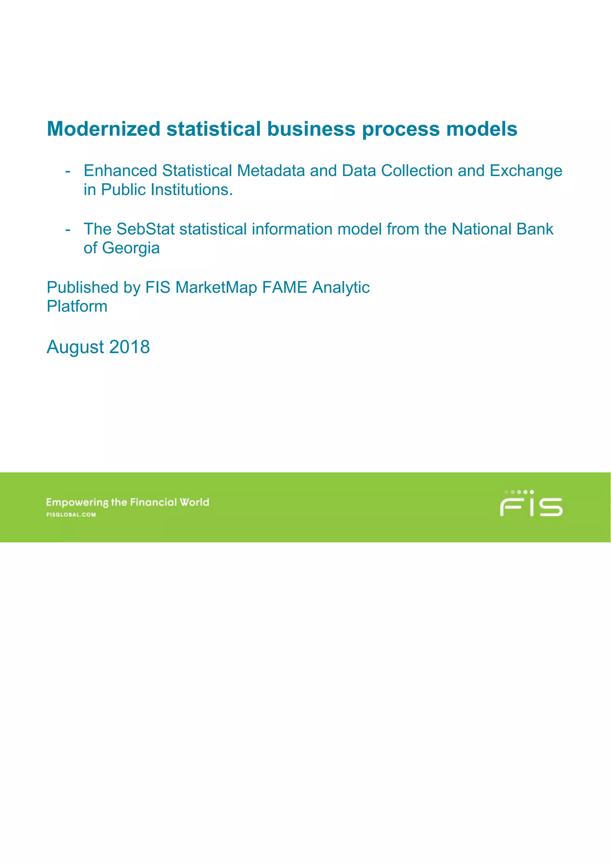 Modernized statistical business process models in central banks | PDF