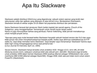 Sebuah Perkenalan kepada Slackware | PPT