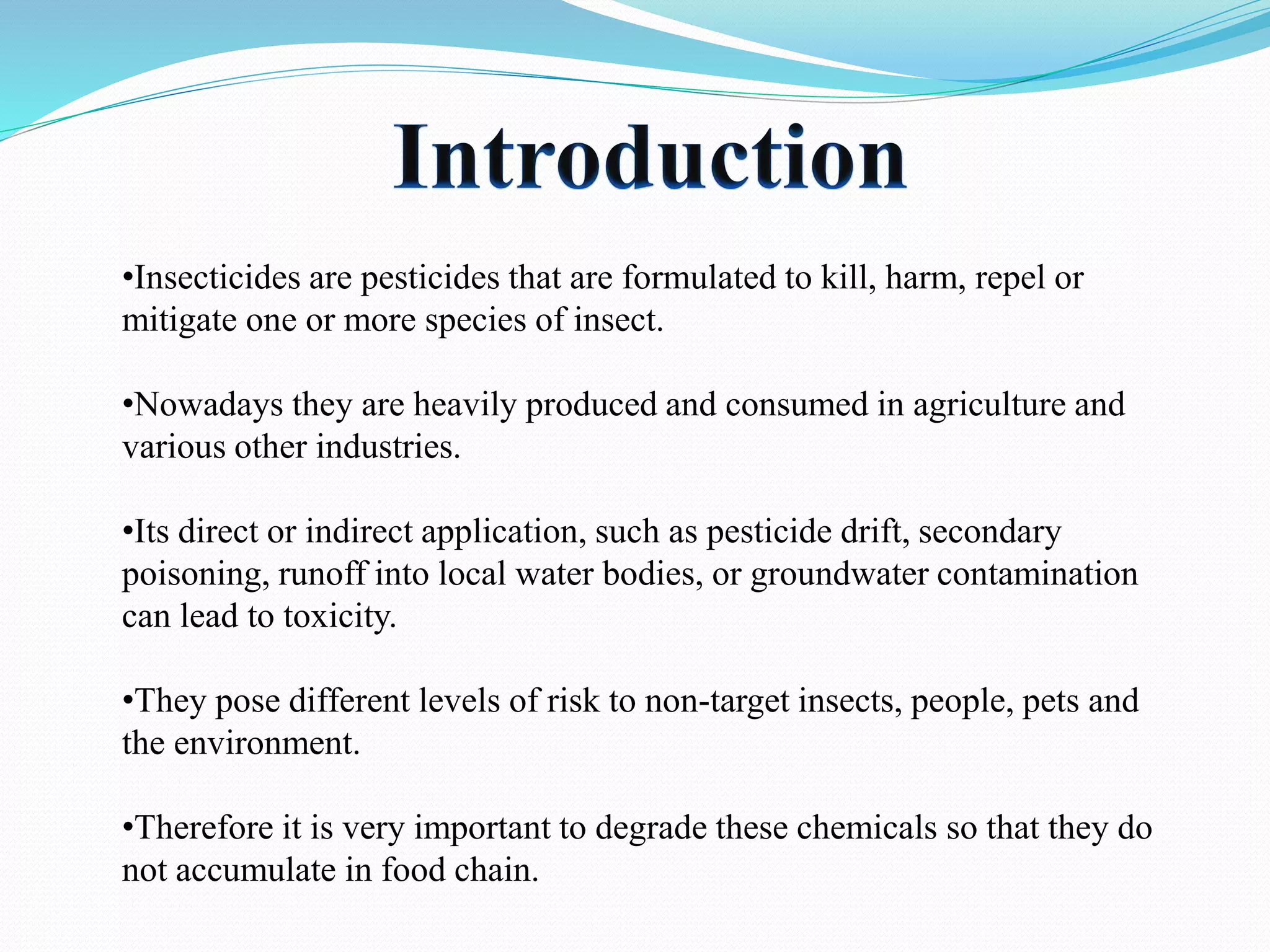 enzyme as detoxifying agent in insecticide industry | PPTX