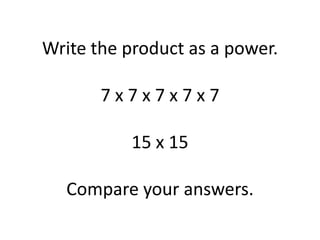 Sec. 1.3 power and exponents | PPTX
