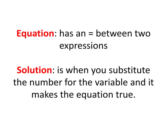 Sec. 1.6 equations and mental math | PPTX