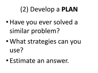 Sec. 1.7 4-step problem-solving plan | PPT