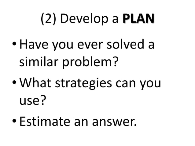 Sec. 1.7 4-step problem-solving plan | PPT