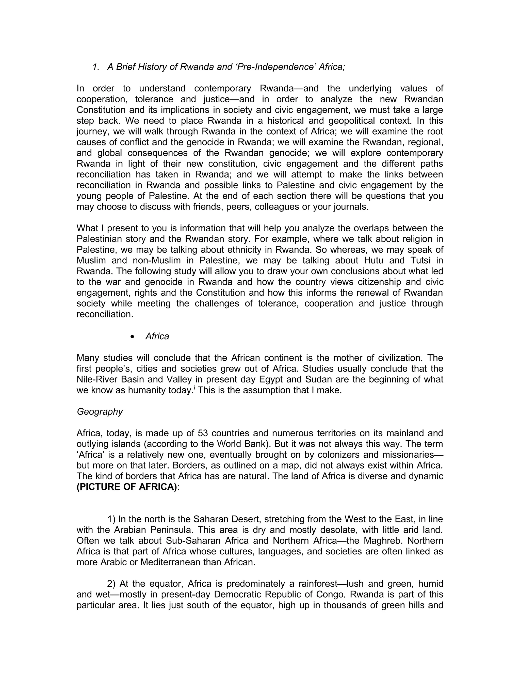 Sec 1 Africa & Rwanda | DOC