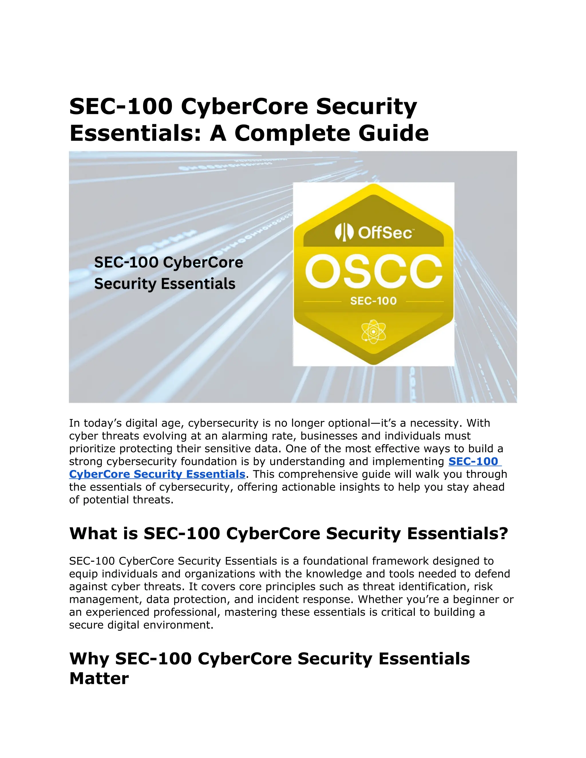 SEC-100 CyberCore Security Essentials_ A Complete Guide.docx