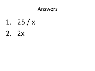 Sec. 12.1 write variable expressions and equations | PPTX