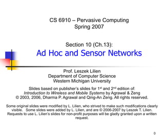 Ad Hoc and Sensor Networks Overview | PPT