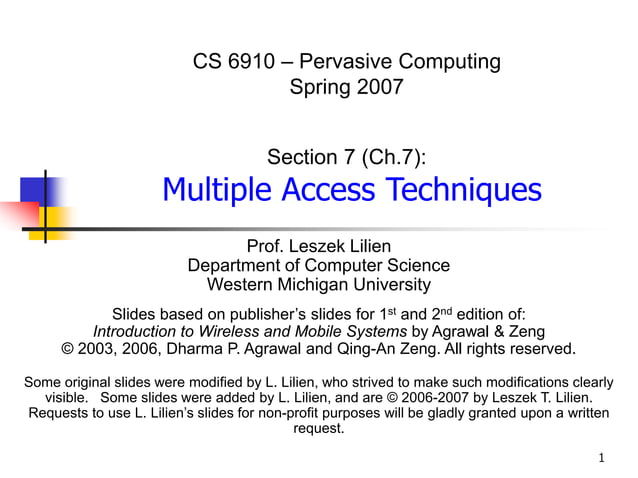 Sec.7--Multiple Access Techniques | PPT
