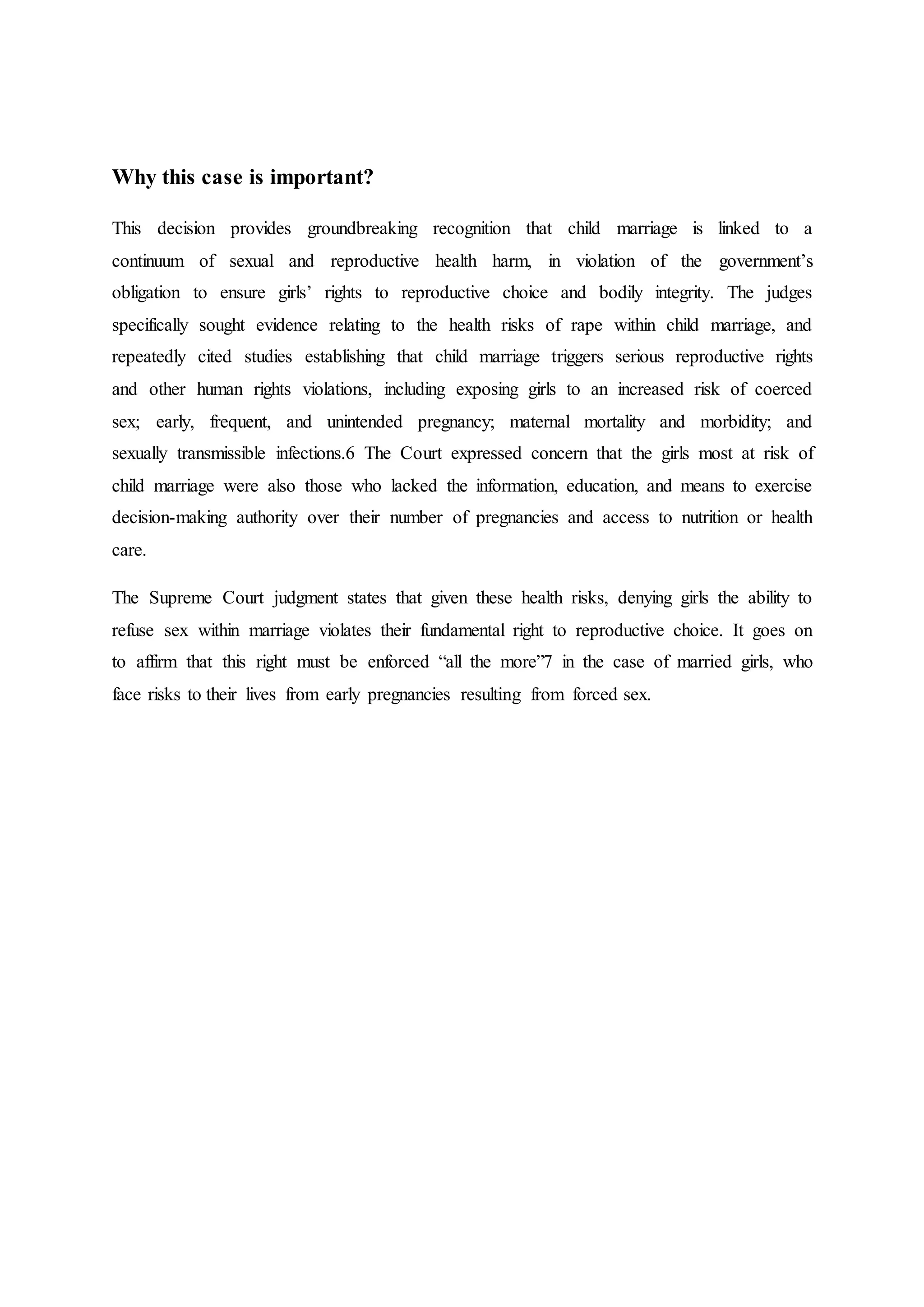 Independent Thought v. Union of India and Another- case study | PDF