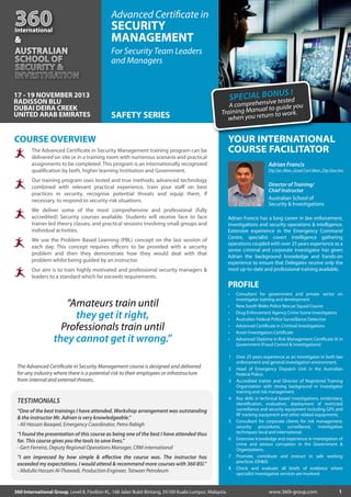 Advanced Certificate in Security Management | PDF | Business | Business ...