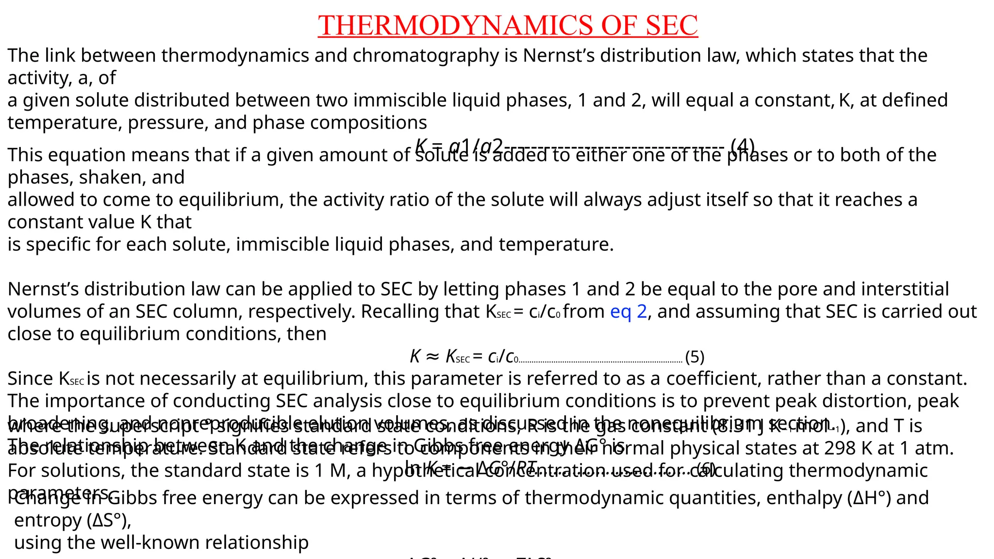 Thermodynamics of SEC chromatography. pptx | PPTX