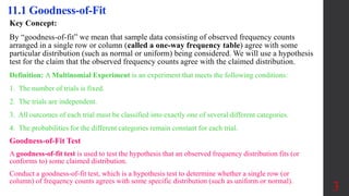 Goodness of Fit Notation | PPT