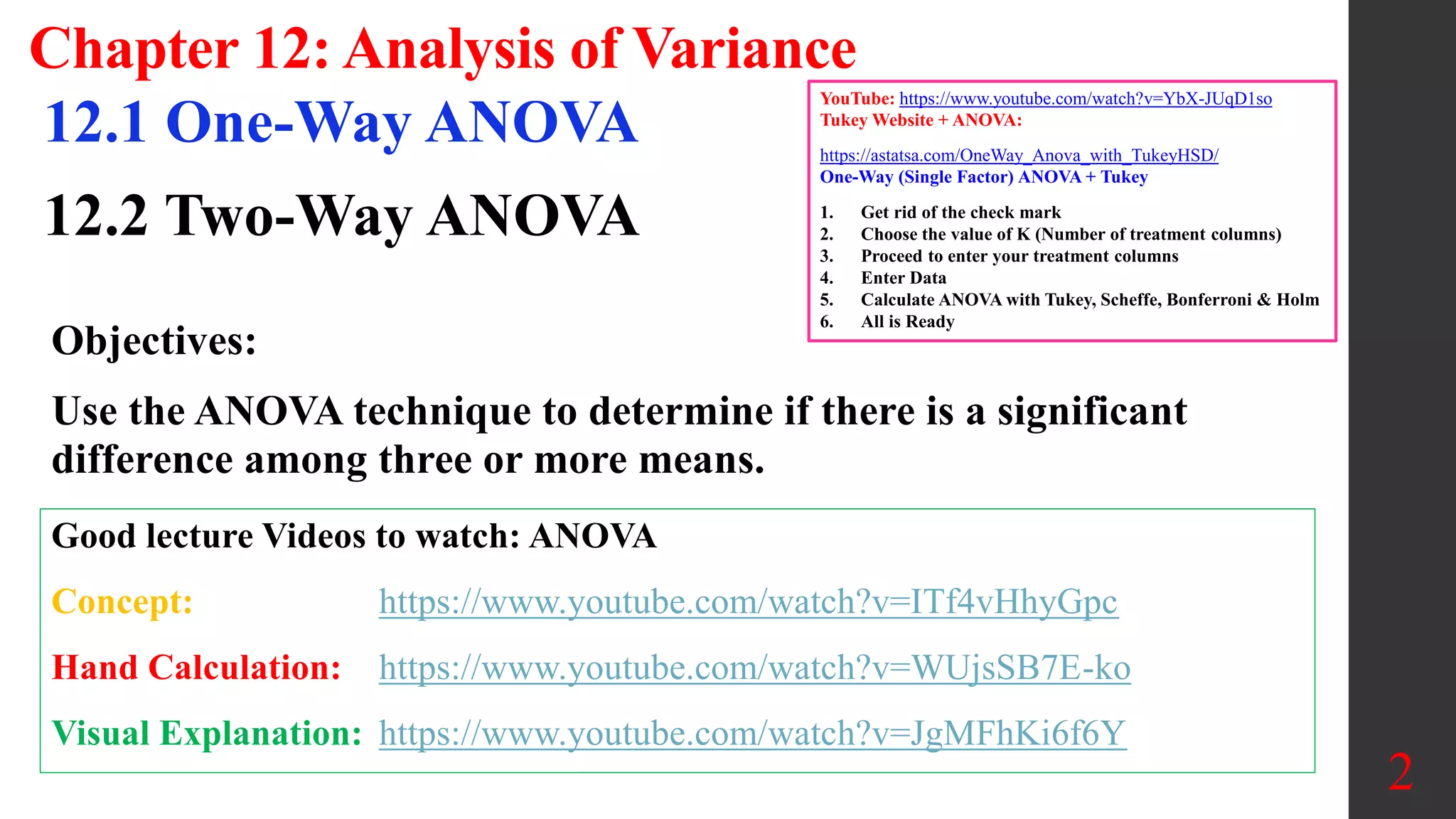 One-Way ANOVA | PPTX