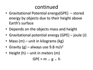 Kinetic and Potential energy | PPTX