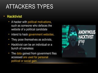 Attackers - introduction to cyber security | PPTX